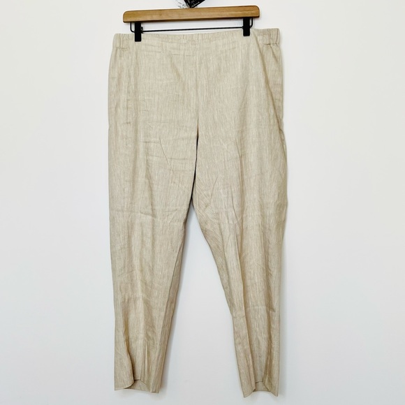 J. Jill | Pants & Jumpsuits | J Jill Stretch Linen Tan Elastic Waist ...